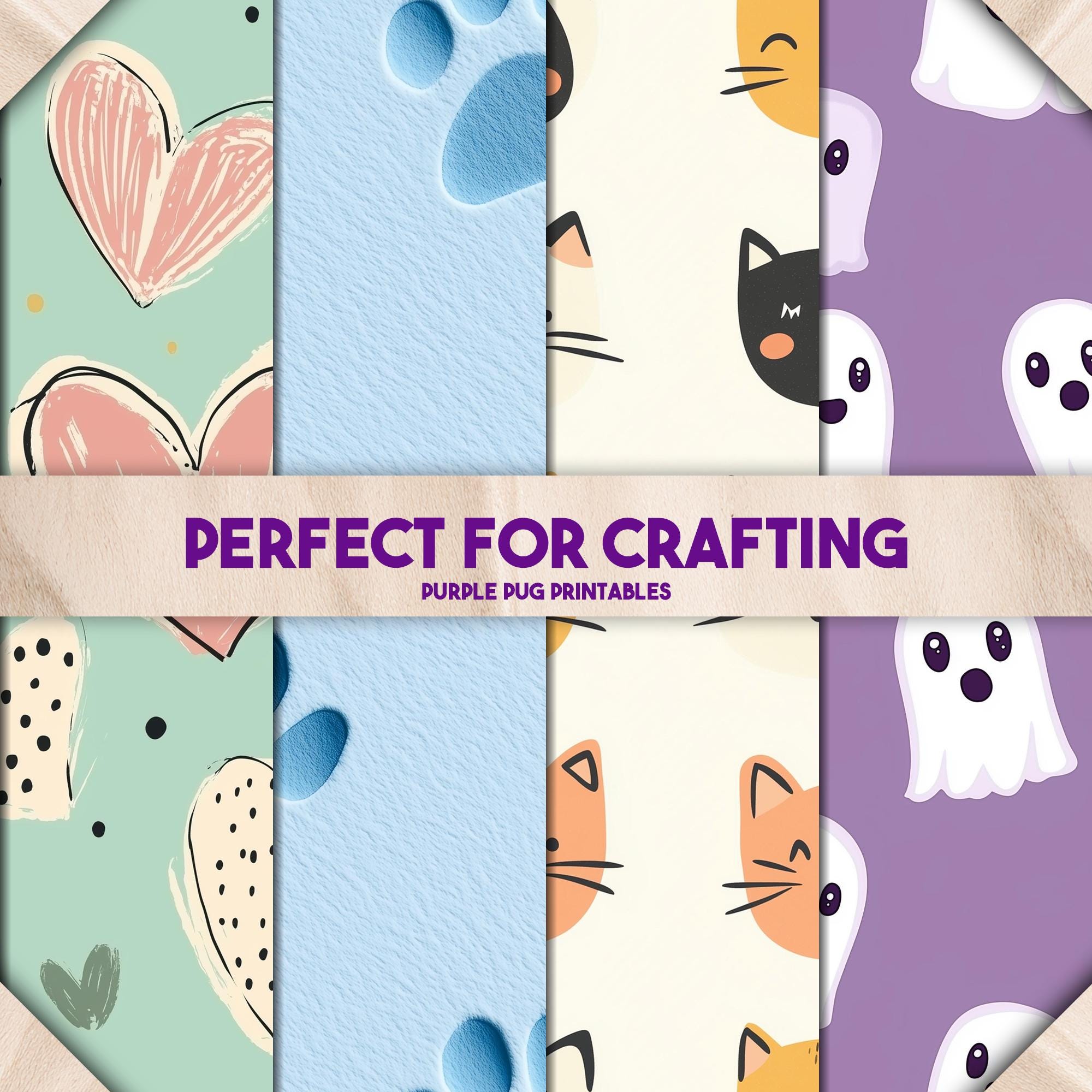 Cute Whimsy Patterns - Cute Printable Papers, Seamless Kawaii Digital ...