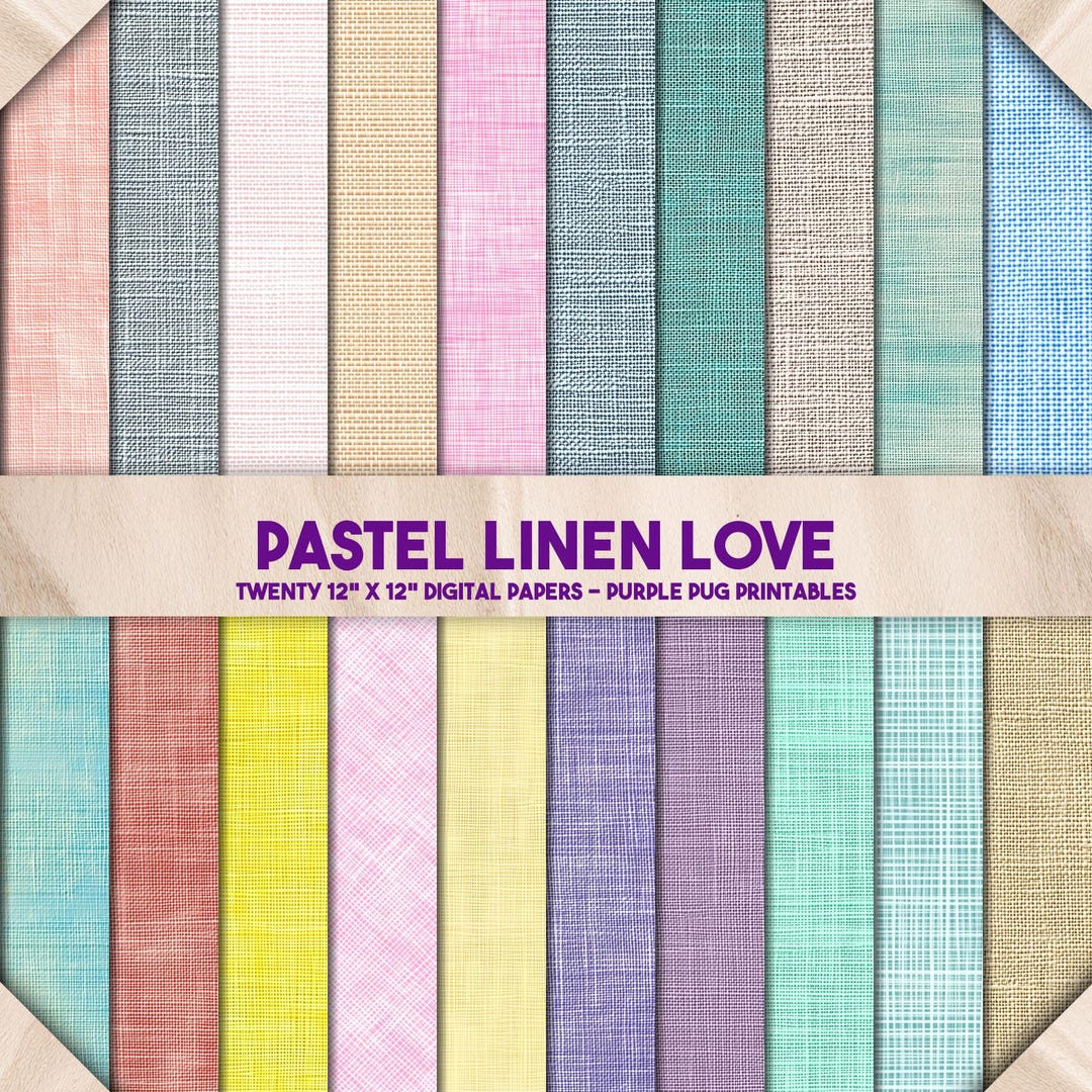 Pastel Linen Love - Pastel Woven Linen Digital Paper, Fabric Texture ...