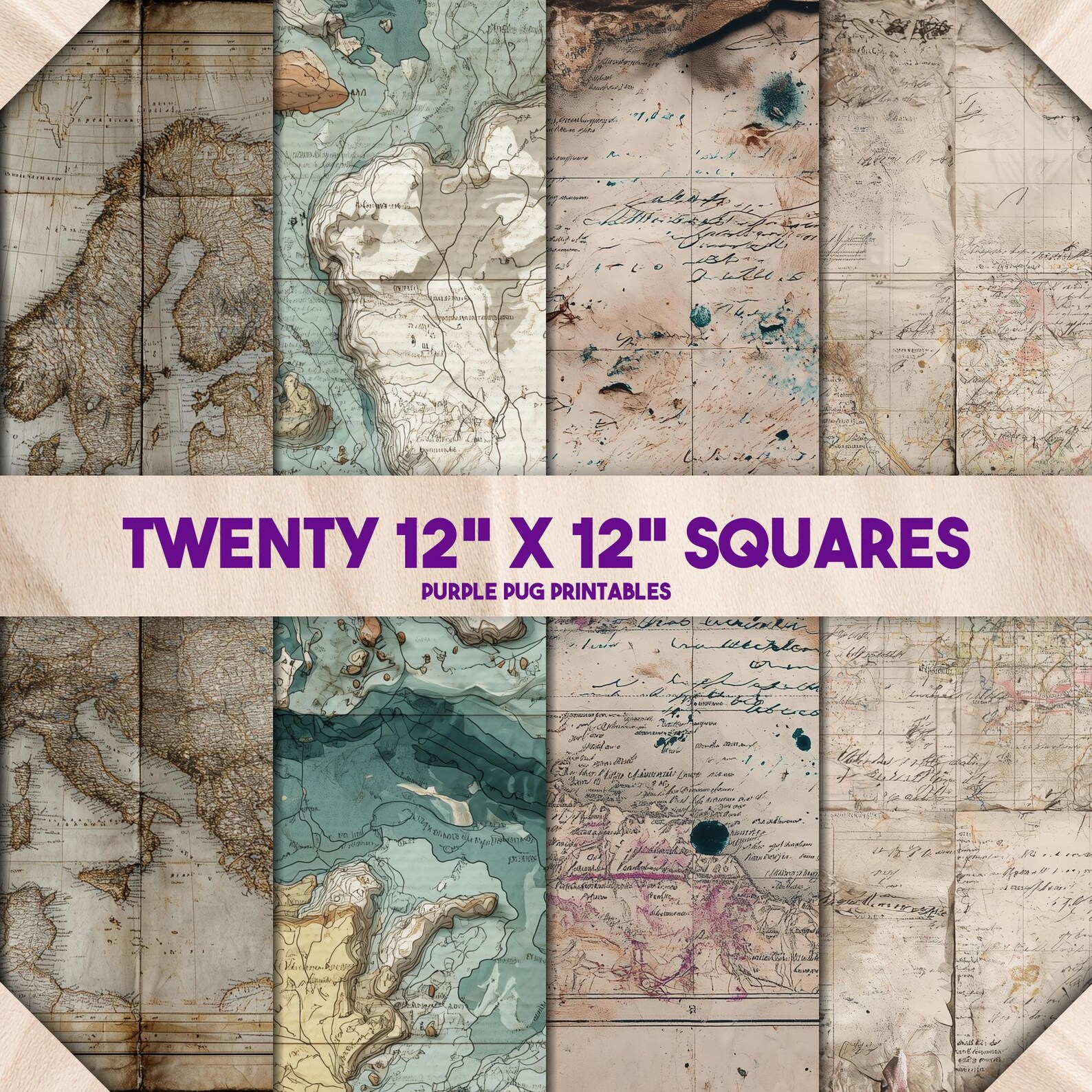 Weathered Maps - Antique Map Digital Paper Pack, Vintage Cartography ...