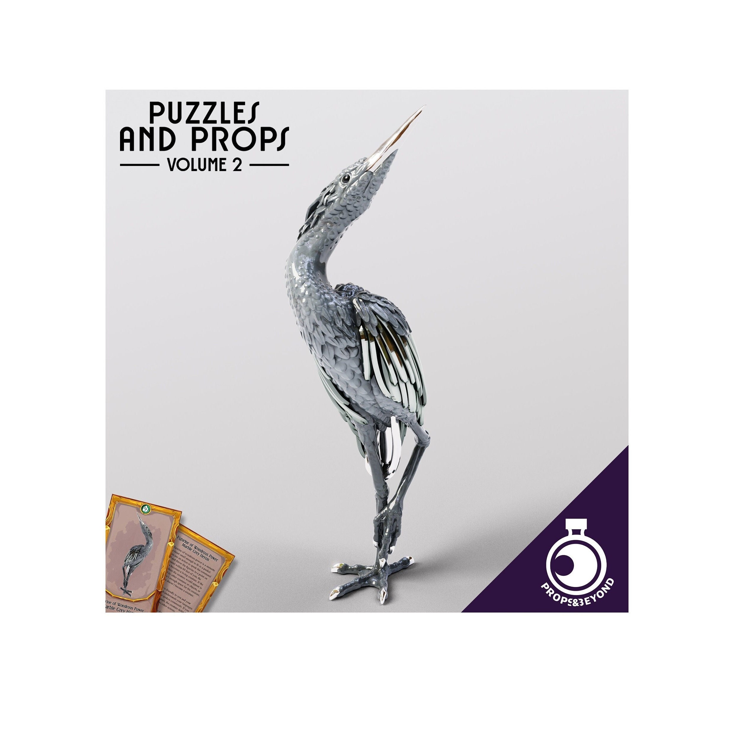 Figurine of Wondrous Power Marble Grey Heron by Props and - Etsy