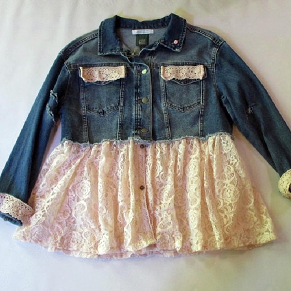 Denim Lace Jacket - Etsy