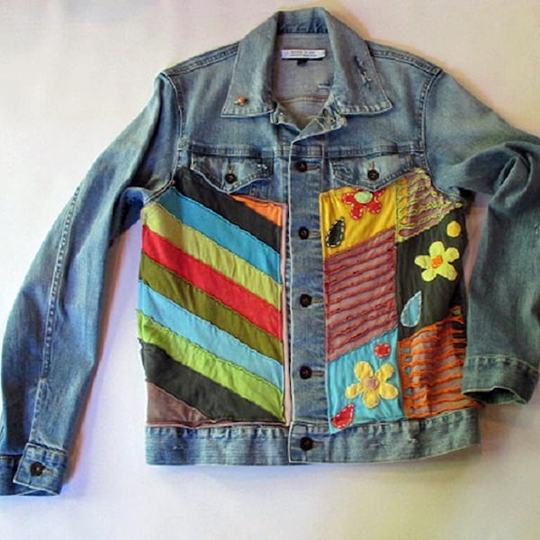 Upcycled Denim Jacket - Etsy