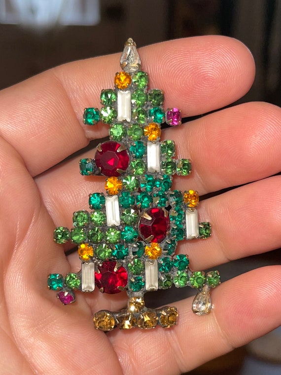 Christmas tree pin brooch - Gem
