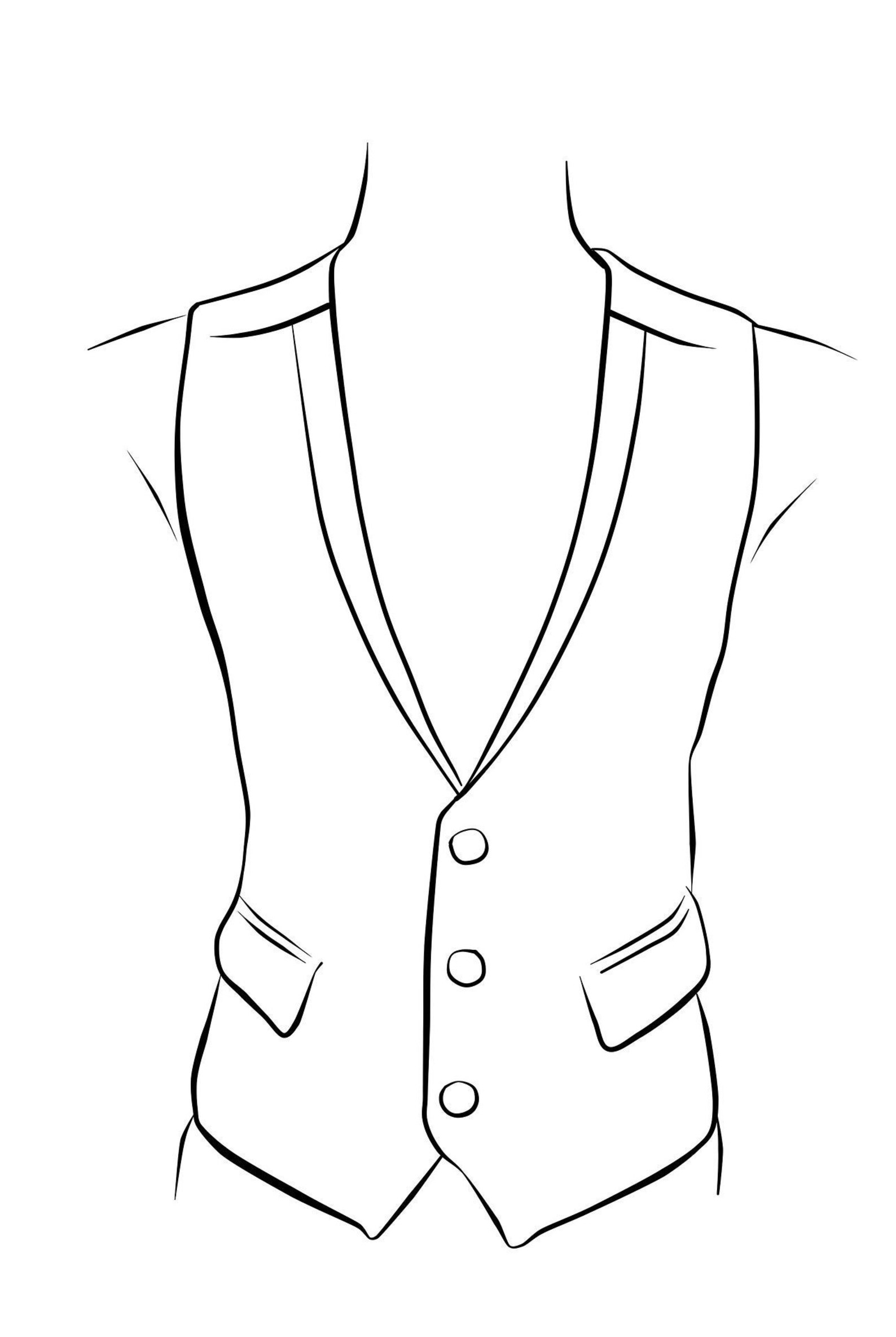 Vest, PDF for Coloring - Etsy