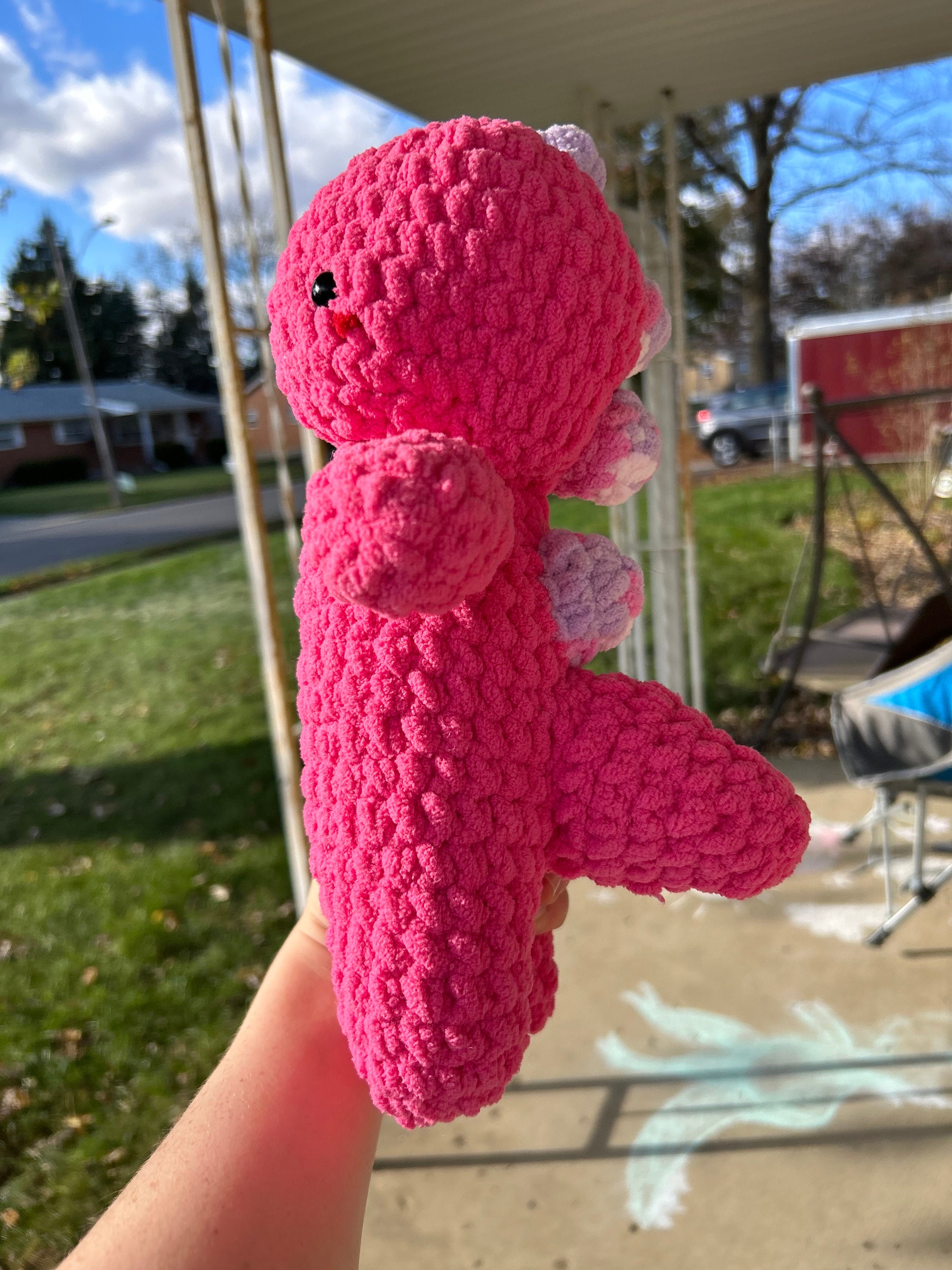 Pink Stubby Dino pattern by Hippiestichco - Etsy