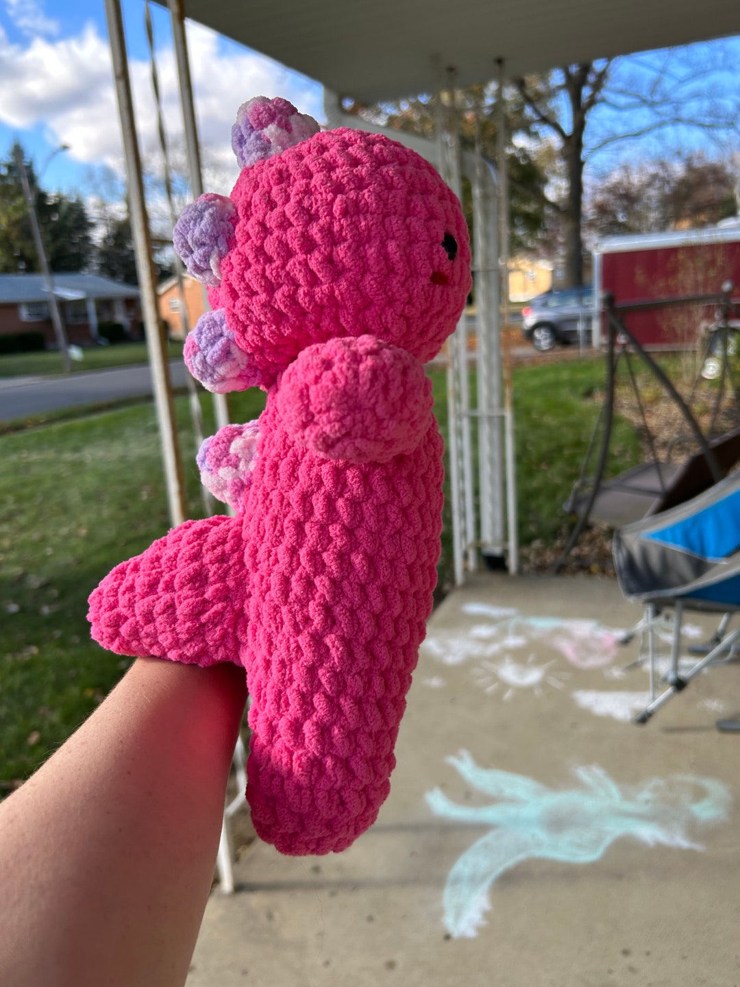 Pink Stubby Dino pattern by Hippiestichco - Etsy