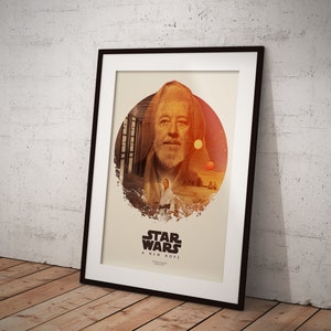 Star Wars Illustration Alec Guinness Wall Art Star Wars Movie Poster ...