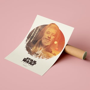 Star Wars Illustration Alec Guinness Wall Art Star Wars Movie Poster ...