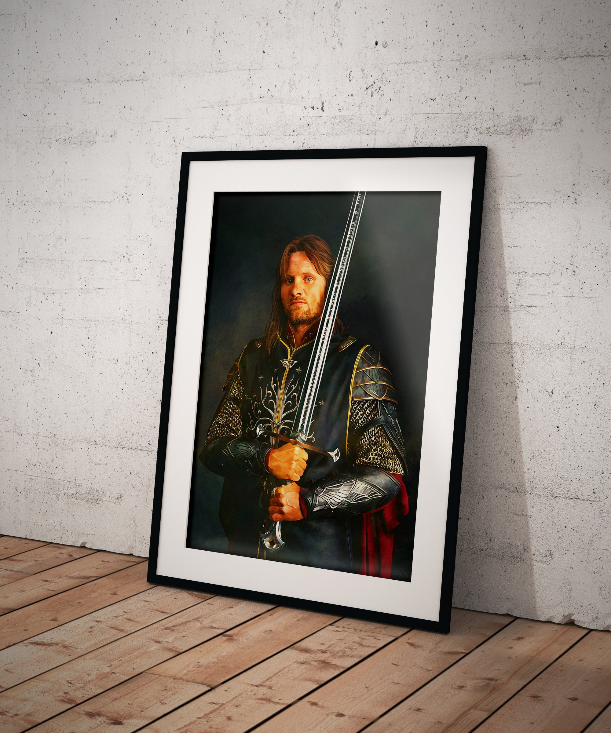The Lord of the Rings Painting Aragorn Wall Art the Lord of - Etsy