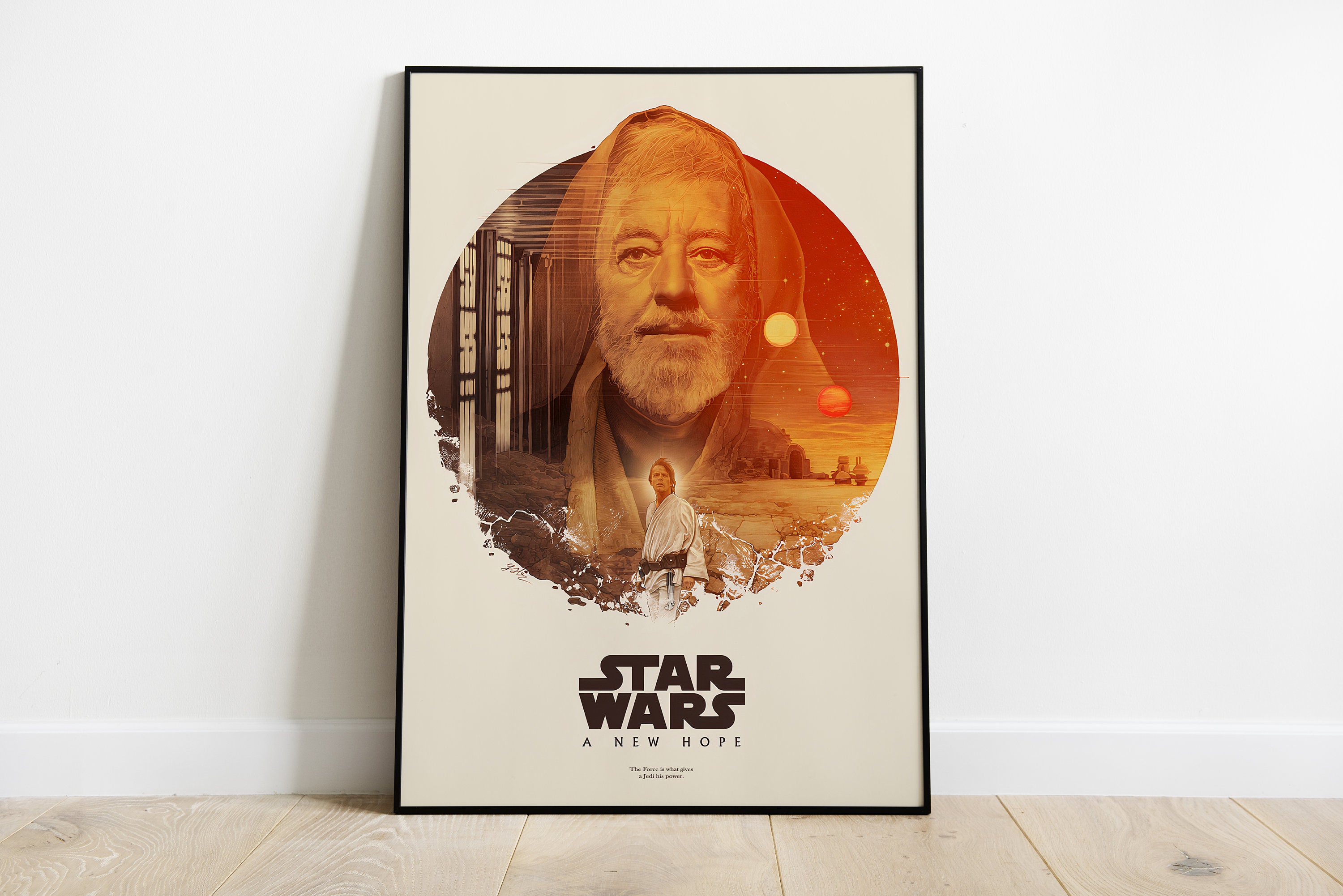 Star Wars Illustration Alec Guinness Wall Art Star Wars Movie - Etsy