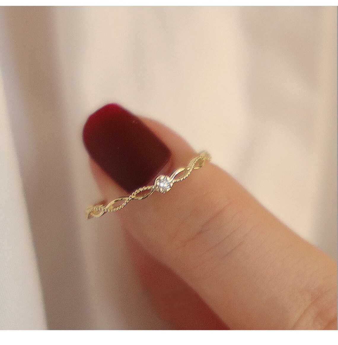 Gold Ring CZ Stone Ring Vintage Ring 925 Silver Ring 14K - Etsy