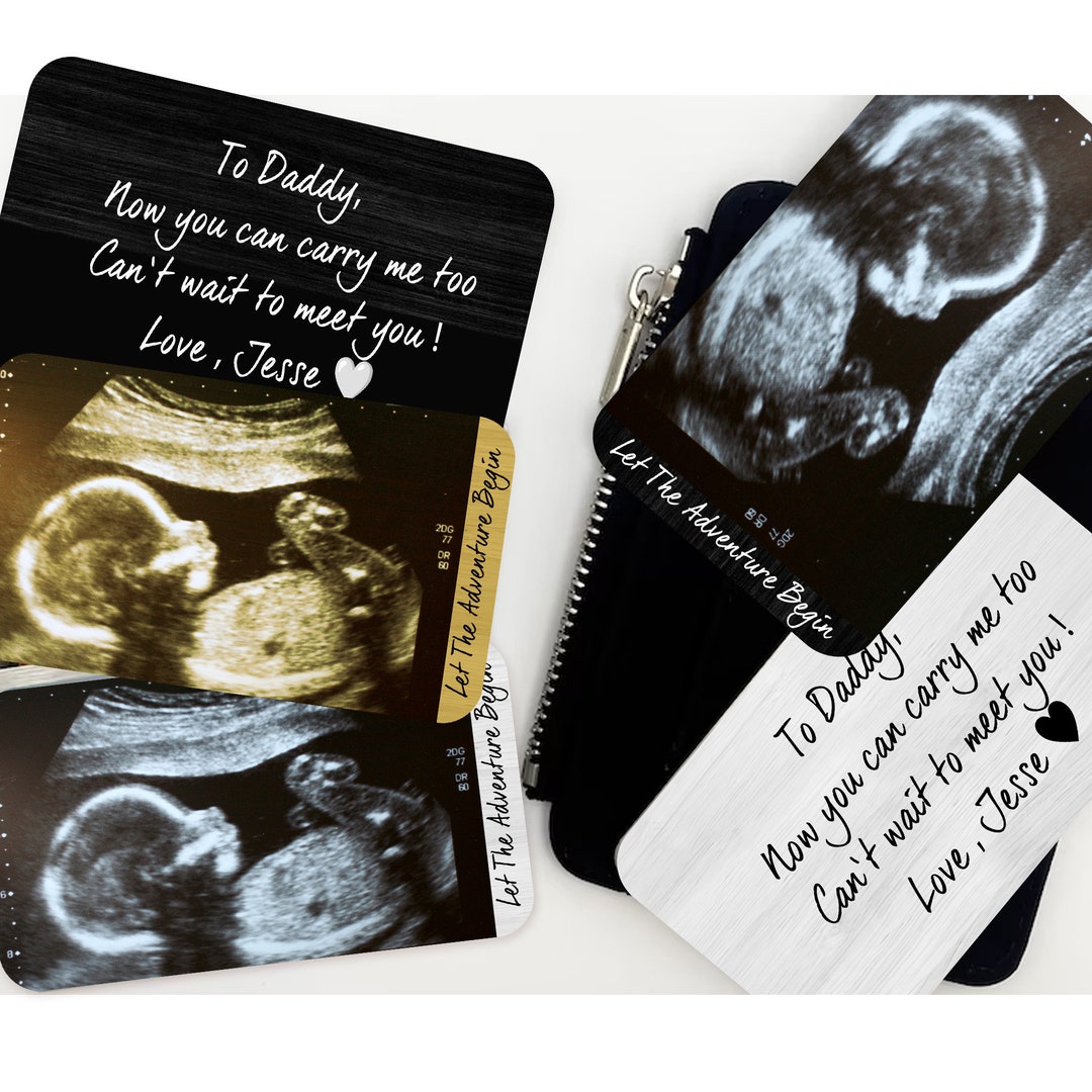 Personalized Ultrasound Metal Photo Wallet Card for Dad, First Father's ...