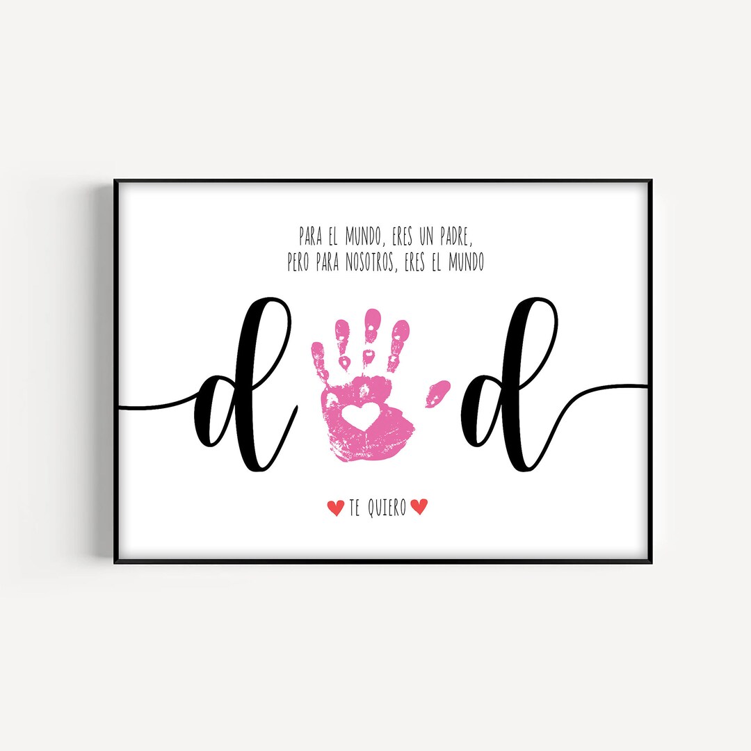Father's Day Gift, Handprint Footprint Art Craft in Spanish, DIY Baby ...