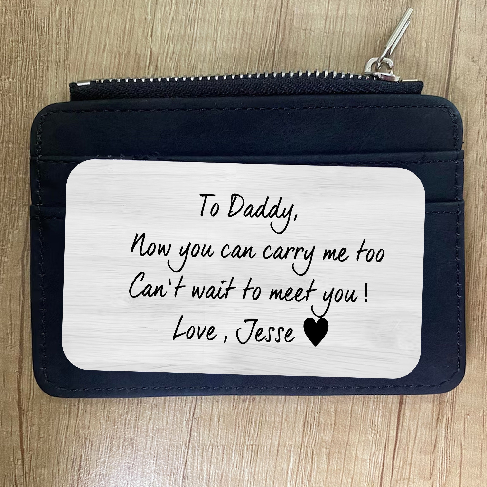 Personalized Ultrasound Metal Photo Wallet Card for Dad, First Father's ...