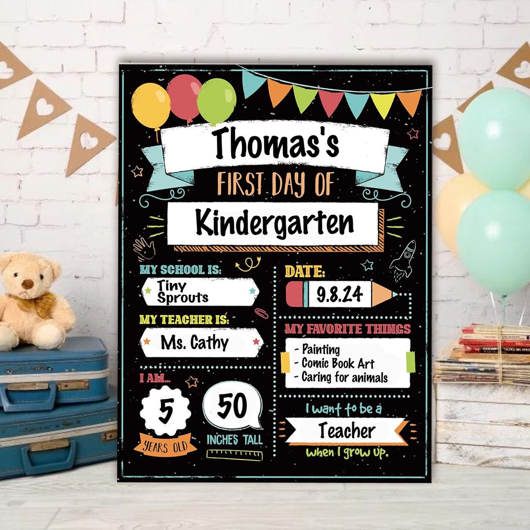 Personalized Back to School Sign, Custom First Day of School Sign, 1st ...