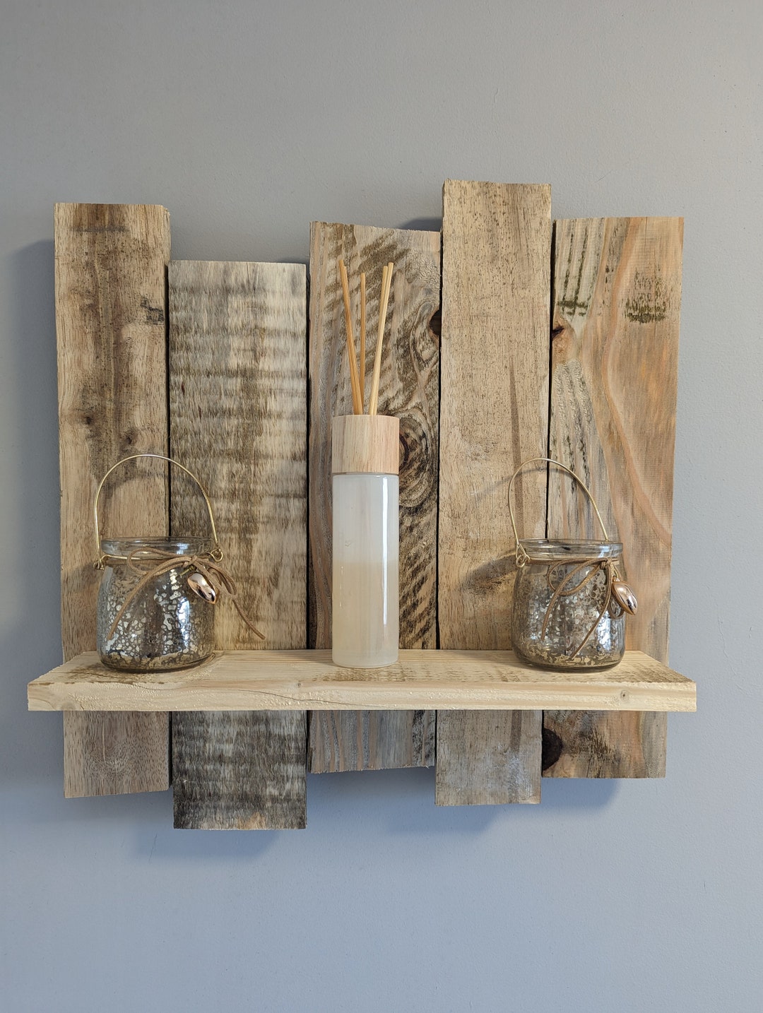 Rustic Pallet Wood Shelving - Etsy UK