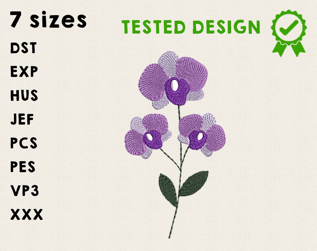 Orchids Simple Mini Embroidery Design Machine Pattern File Orchid ...