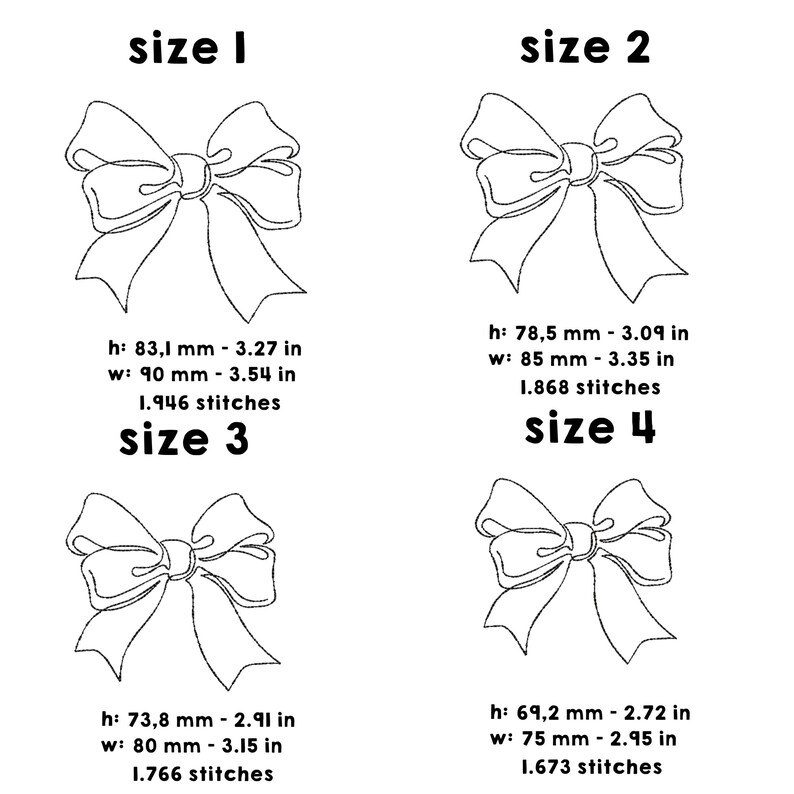 Bow Line Art Simple Single Color Mini Embroidery Design Machine Pattern ...