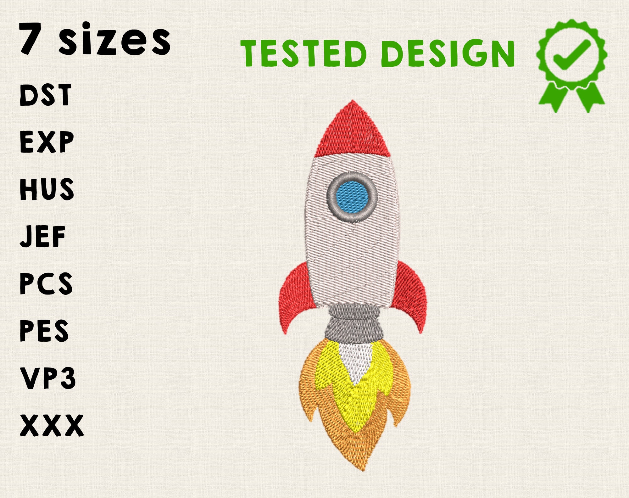 Rocket Mini Embroidery Design Machine Pattern File Space Astronaut ...