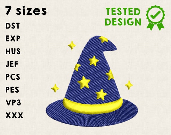 Wizard Hat Mini Embroidery Design Machine Pattern File Magic | Etsy