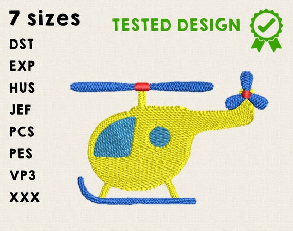 Helicopter Mini Embroidery Design Machine Pattern File Child - Etsy