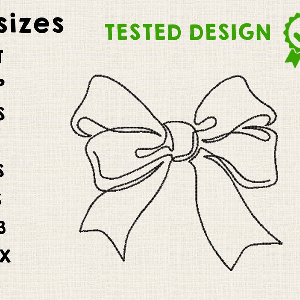 Bow Embroidery File - Etsy