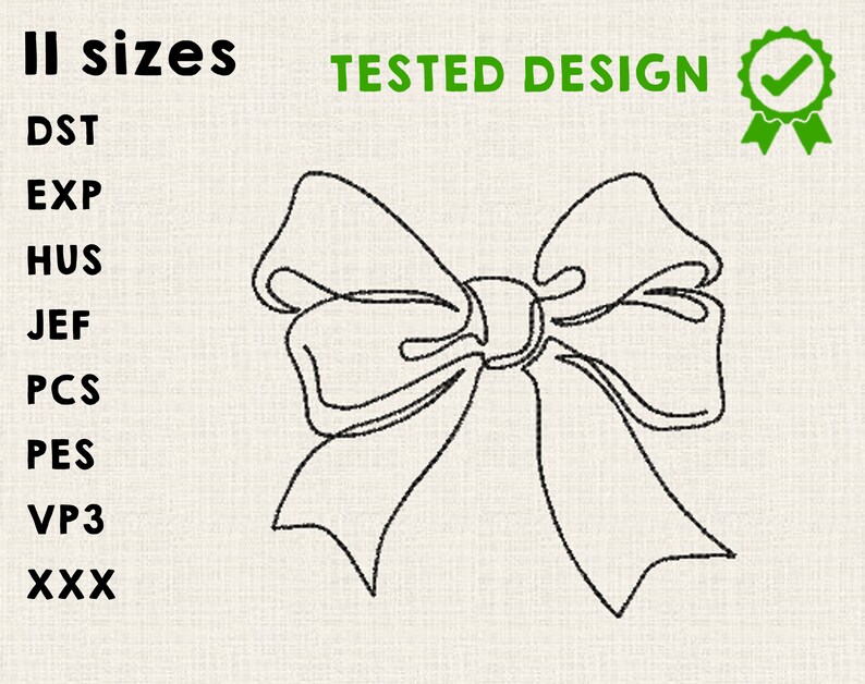 Bow Line Art Simple Single Color Mini Embroidery Design Machine Pattern ...