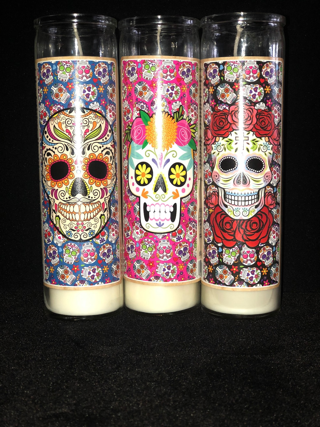 Dia De Los Muertos Candles - Etsy