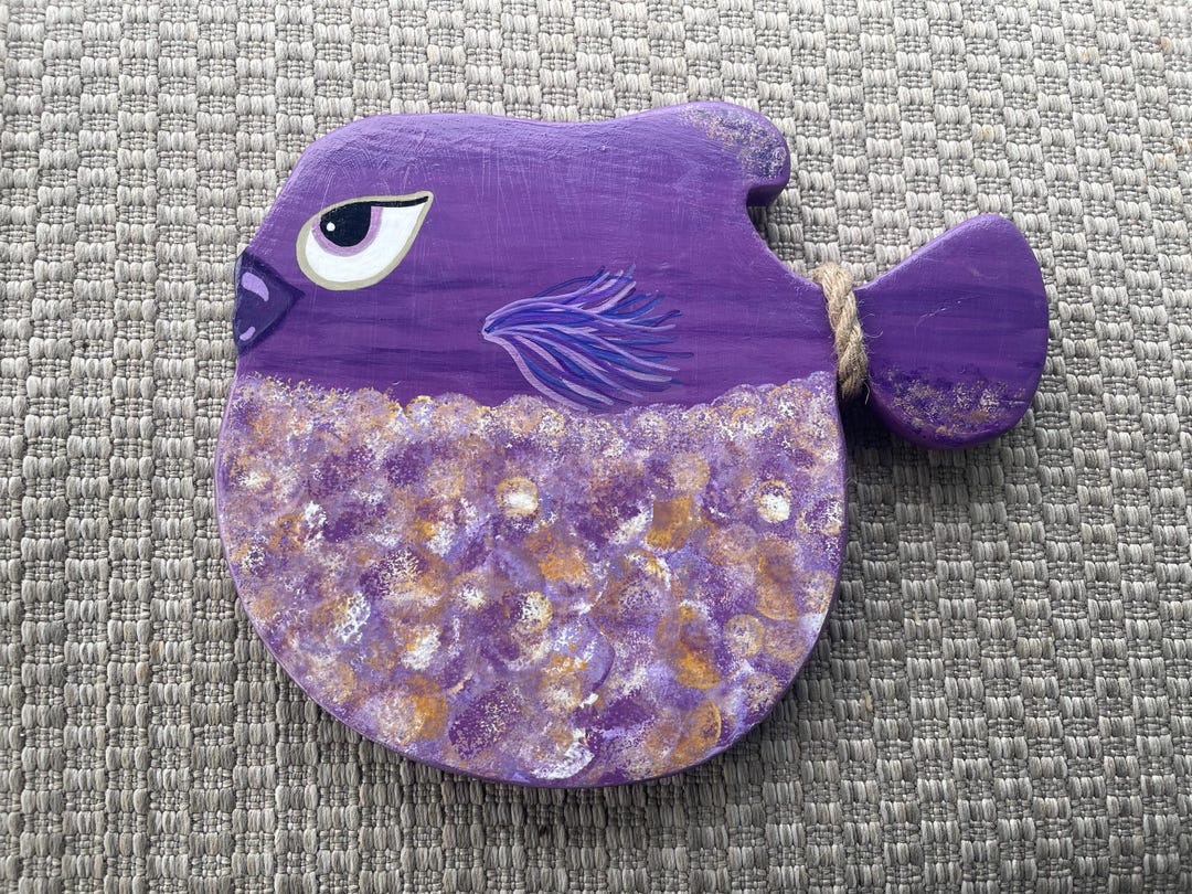 Fish Art, Painted Wooden Fish, Painted Fish, Beach Decor, Coastal Art ...