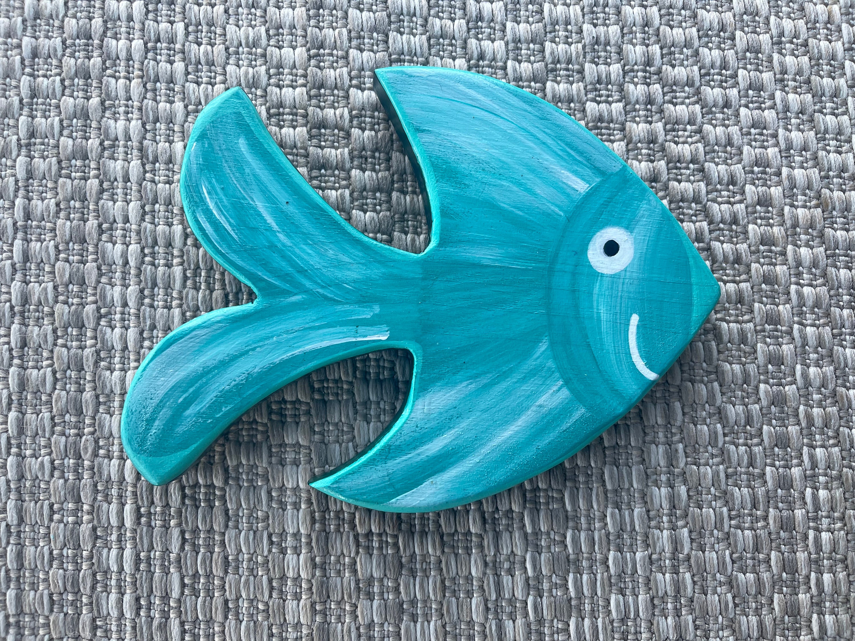 Painted Wooden Fish Painted Fish Fish Art Beach Decor - Etsy