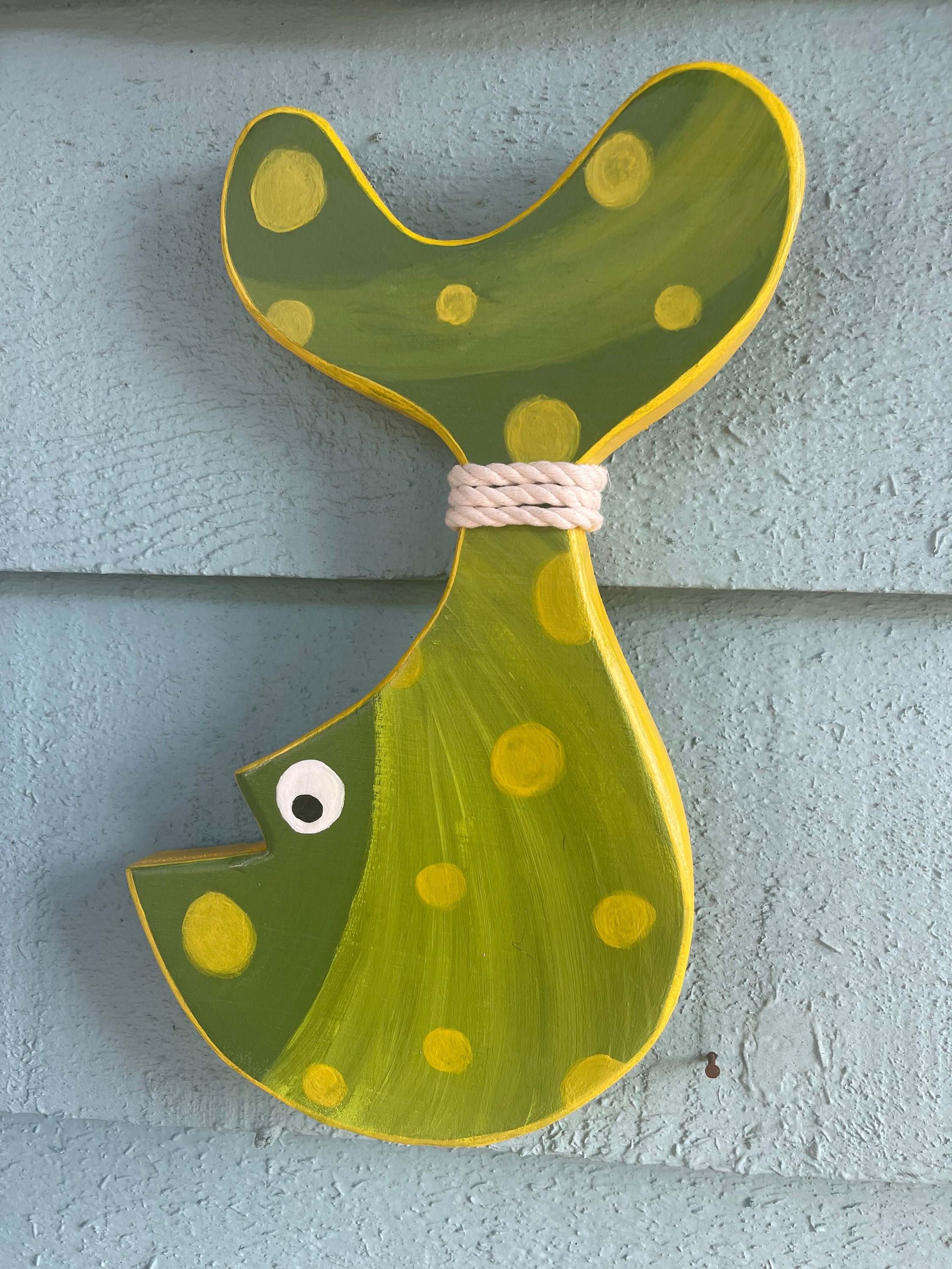 Wooden Painted Coastal Fish Art Wood Art Painted Wooden Fish Coastal ...
