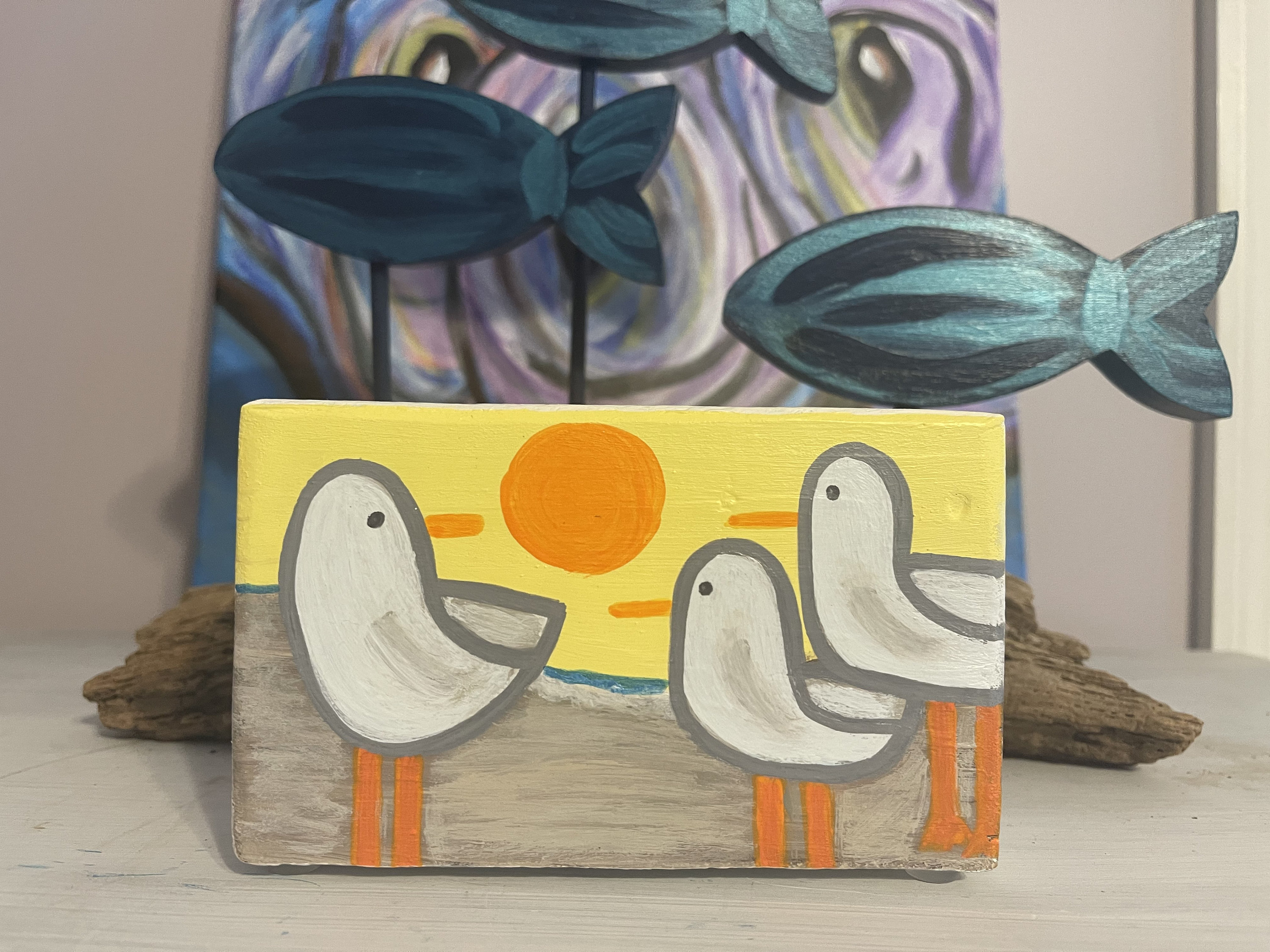 Repurposed Wooden Block Art / Home Decor / Coastal Decor - Etsy