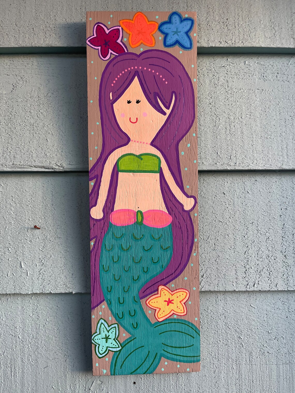 Painted Plank Mermazing Repurposed Wood Wall Hanging - Etsy