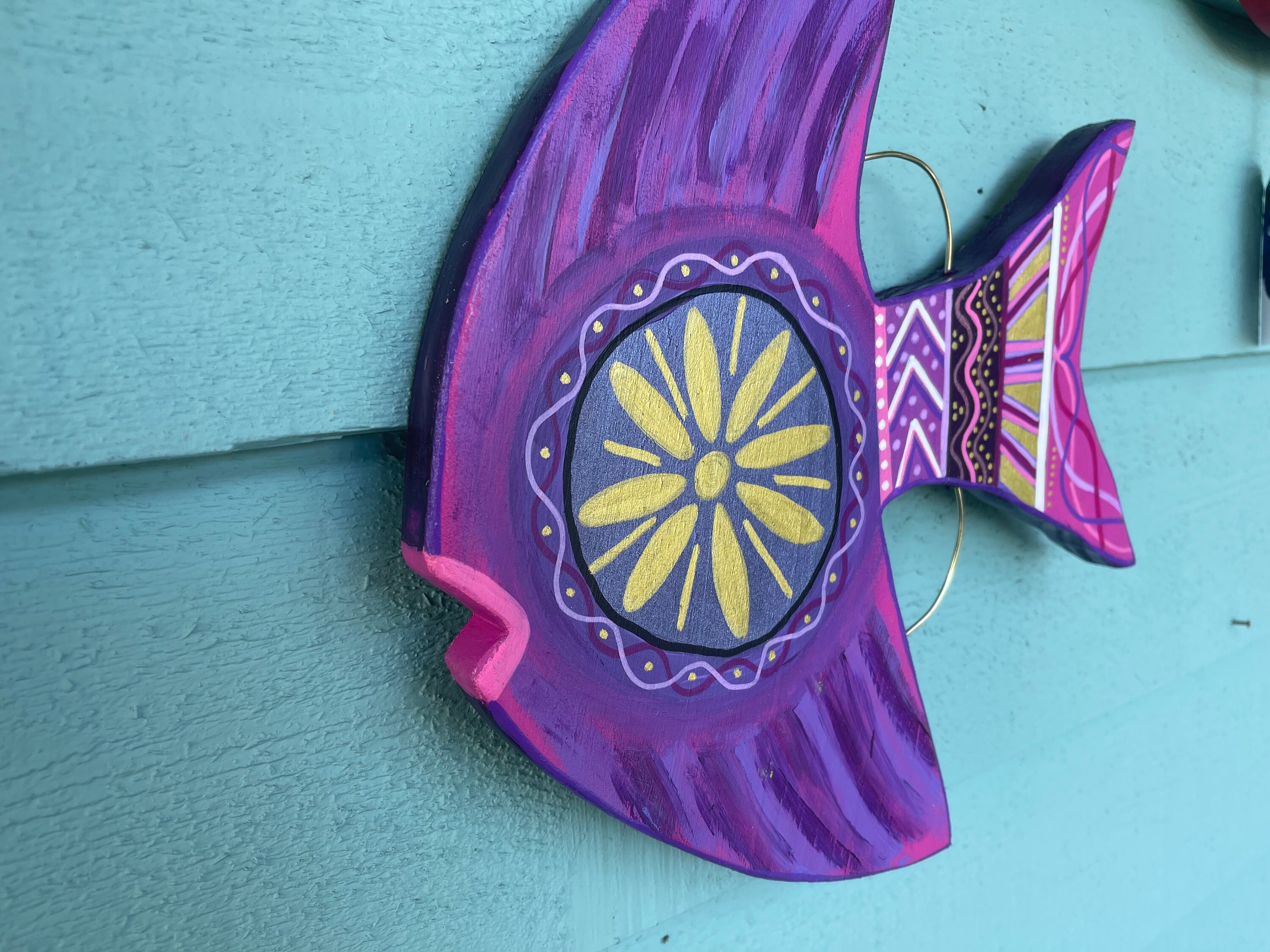 Painted Wooden Fish Painted Fish Fish Art Beach Decor - Etsy