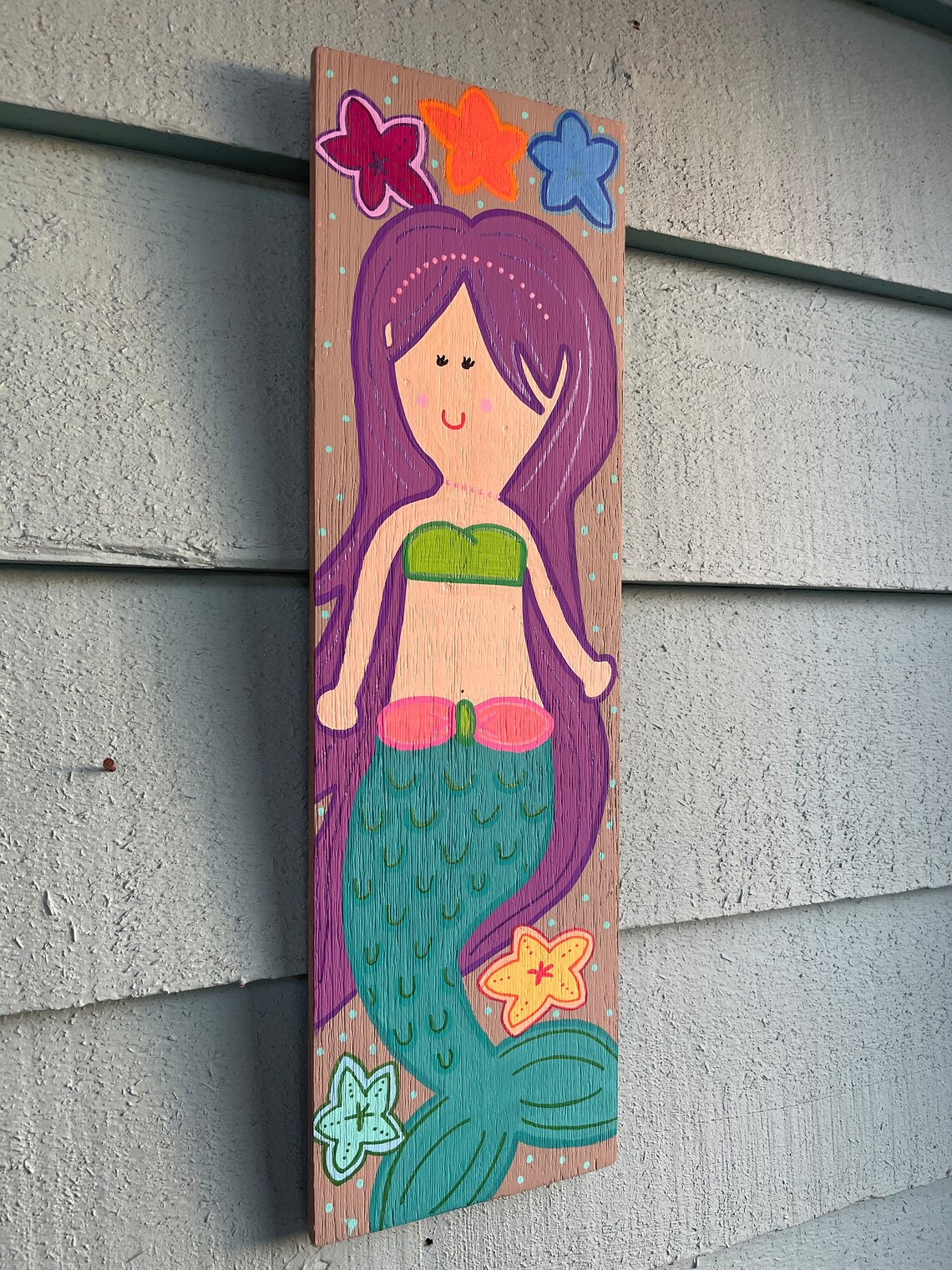 Painted Plank Mermazing Repurposed Wood Wall Hanging - Etsy