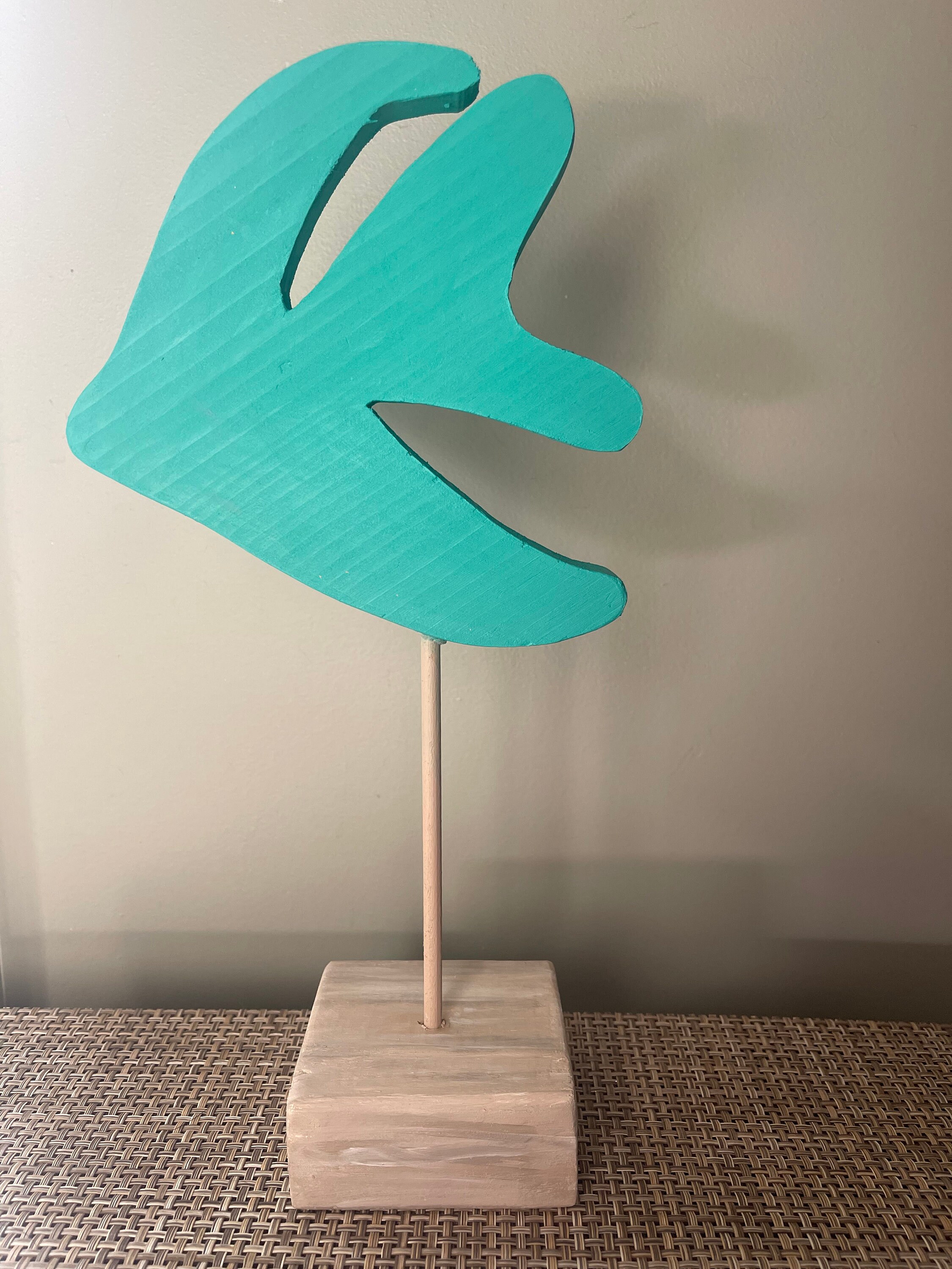 Tabletop Fish Art Painted Wooden Fish Home Decor Fish on a Stick Small ...