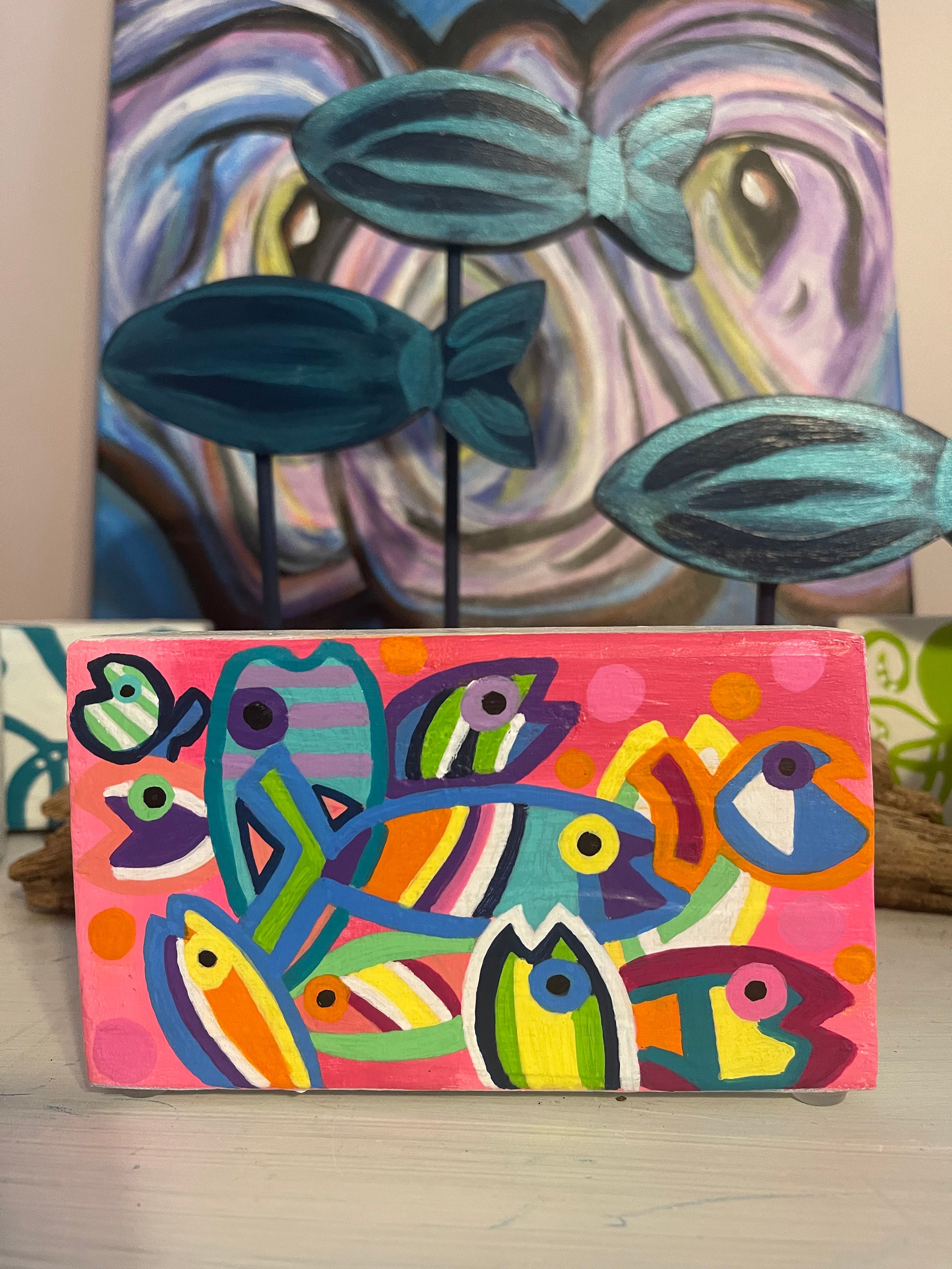 Repurposed Wooden Block Art / Home Decor / Coastal Decor - Etsy