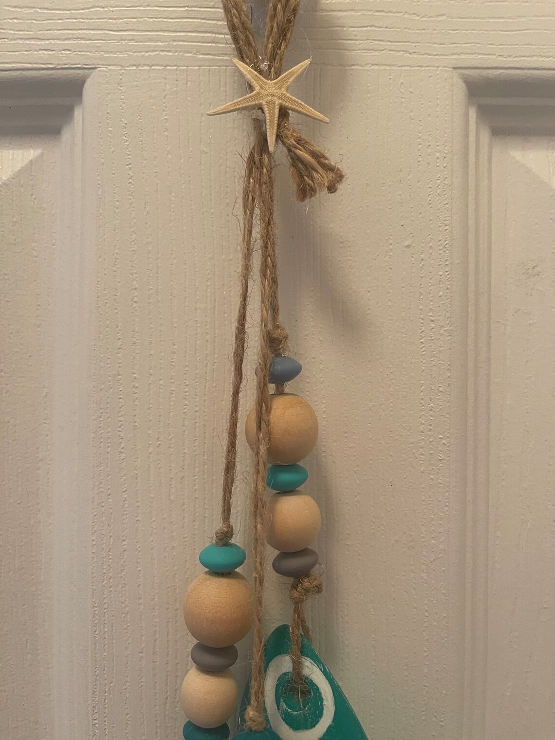 Triple Fish Decor Hanger Wall Hanging Coastal Decor Painted Fish Beach ...