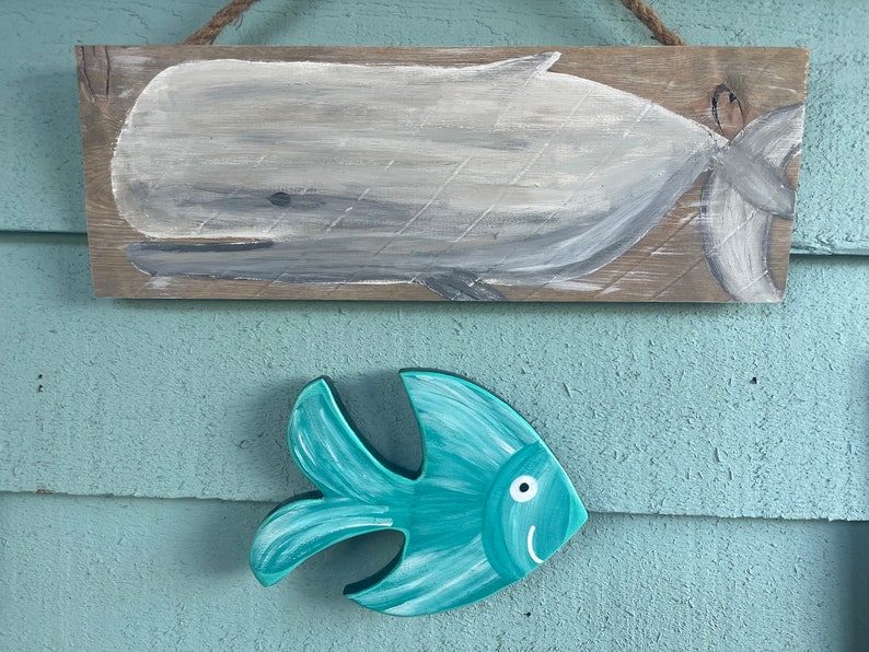Painted Wooden Fish Painted Fish Fish Art Beach Decor - Etsy