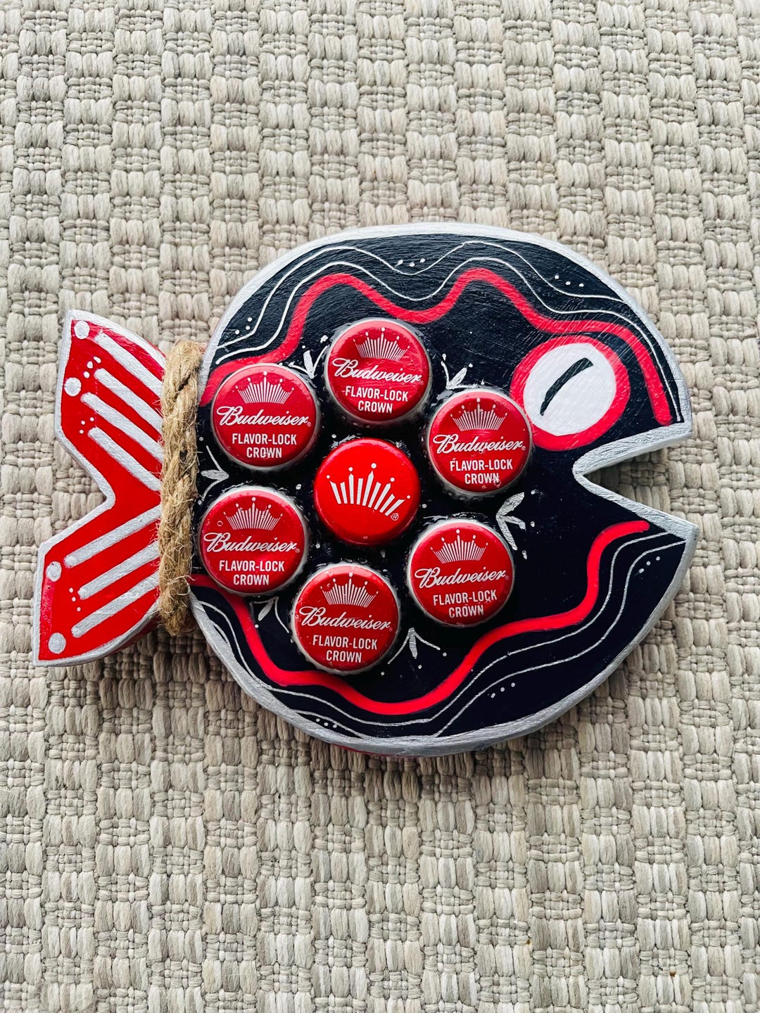 Painted Bottle Cap Fish Art - Buddy - Bar Decor - Etsy