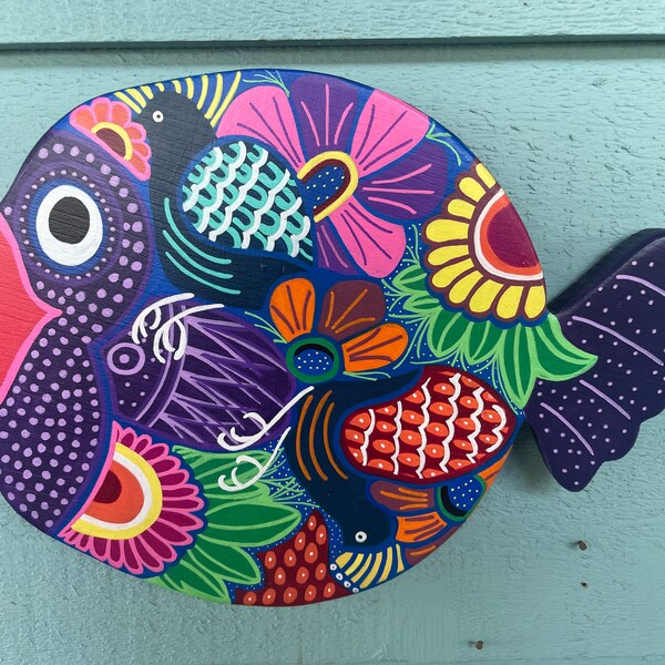 Painted Wood Fish - Etsy
