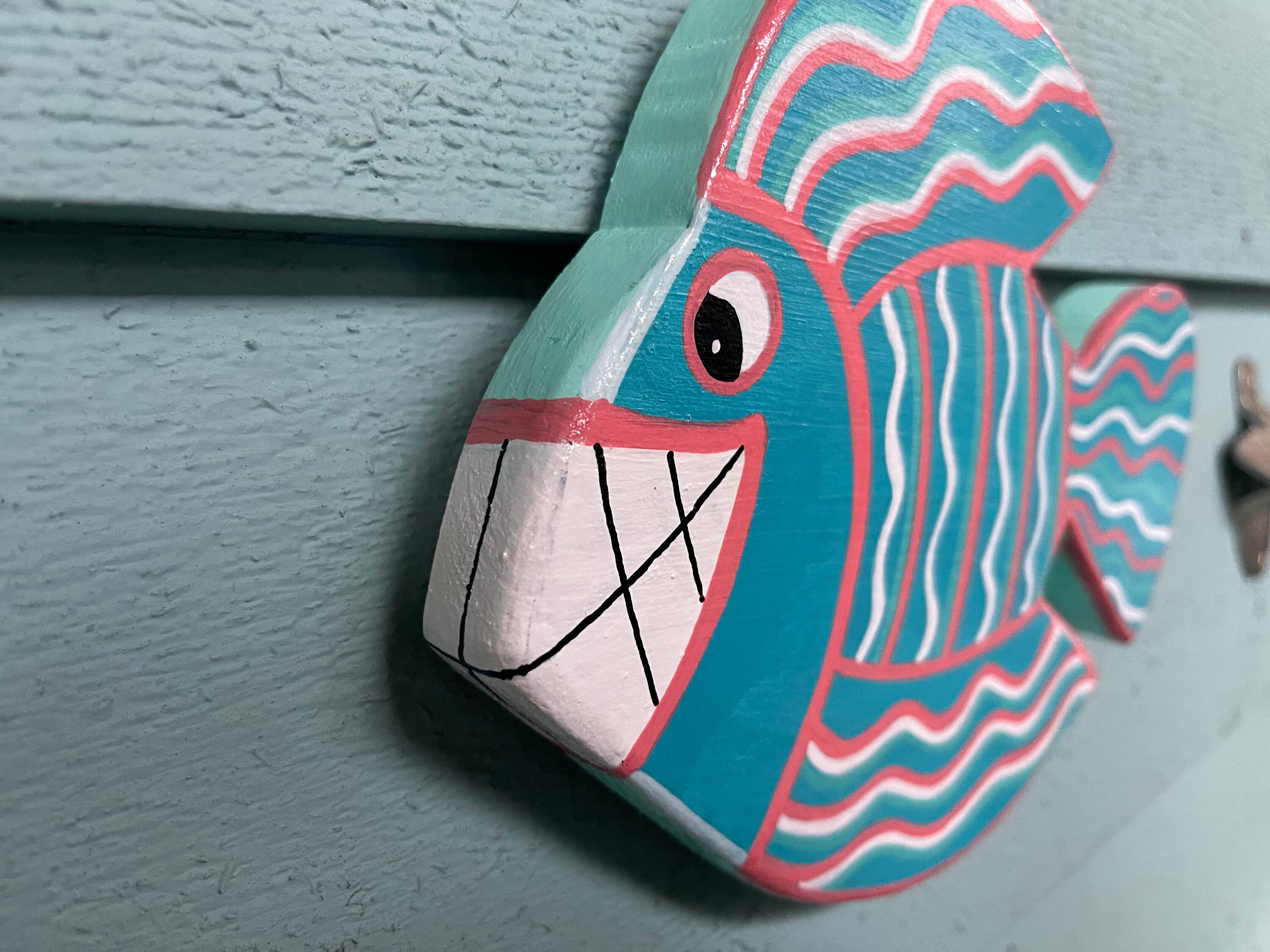 Painted Wooden Fish, Painted Fish, Fish Art, Beach Decor, Coastal Decor ...