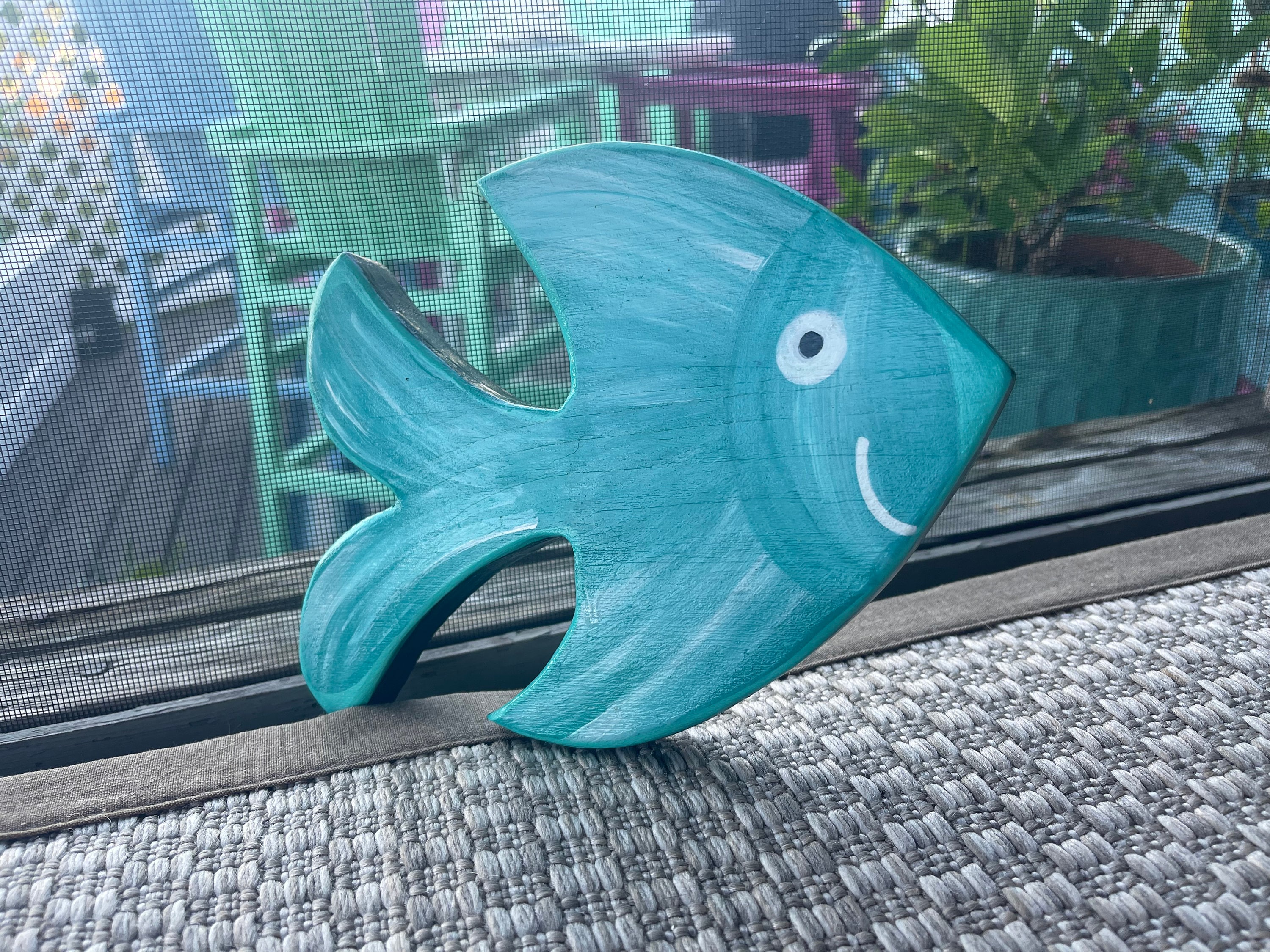 Painted Wooden Fish Painted Fish Fish Art Beach Decor - Etsy