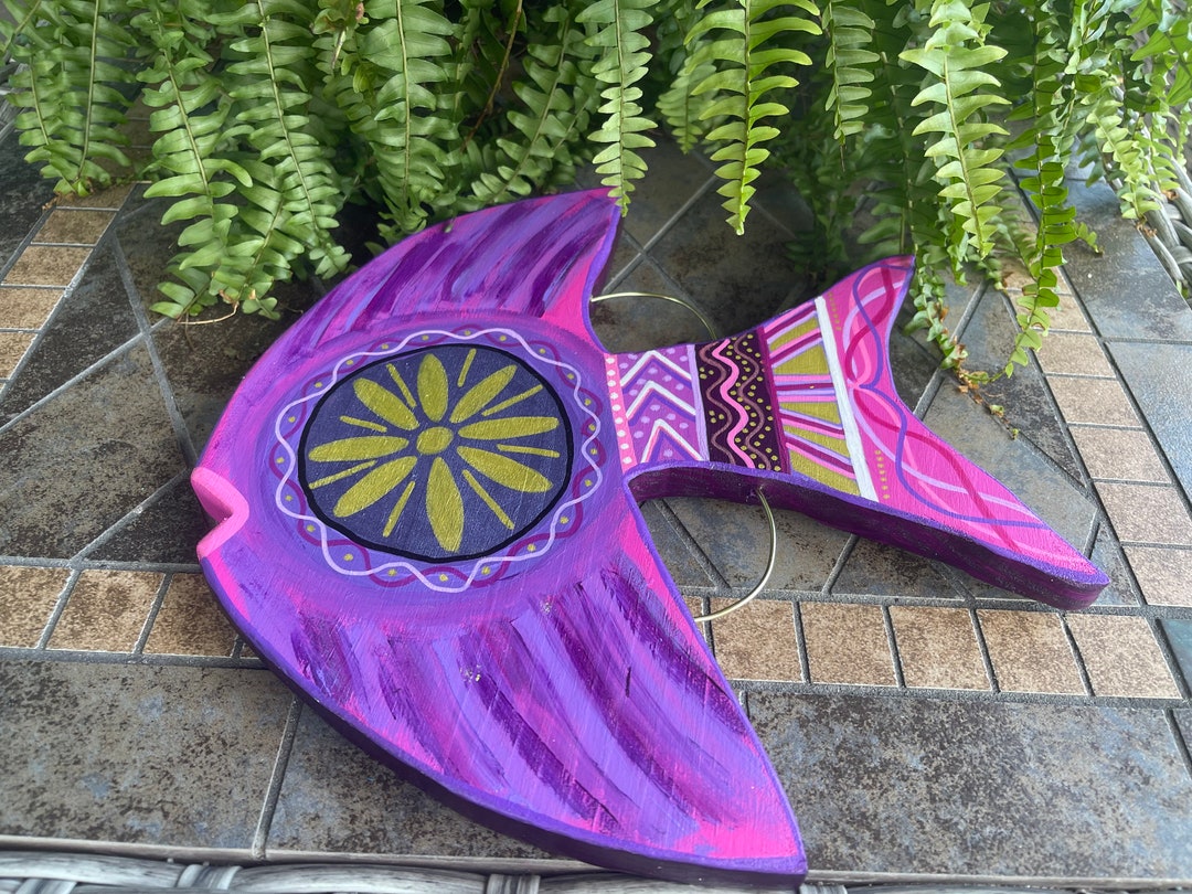 Painted Wooden Fish, Painted Fish, Fish Art, Beach Decor, Coastal Decor ...