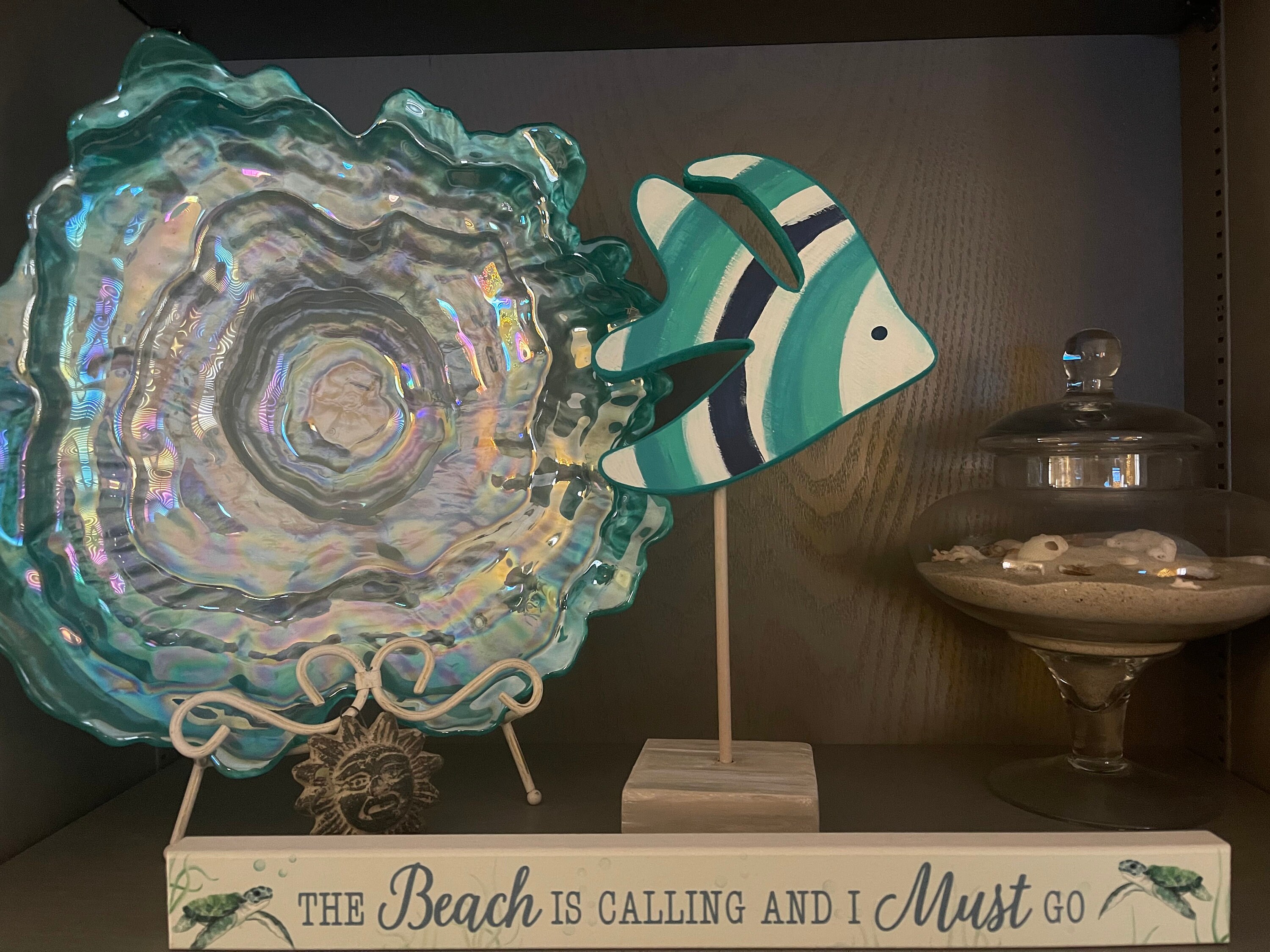 Tabletop Fish Art Painted Wooden Fish Home Decor Fish on a Stick Small ...