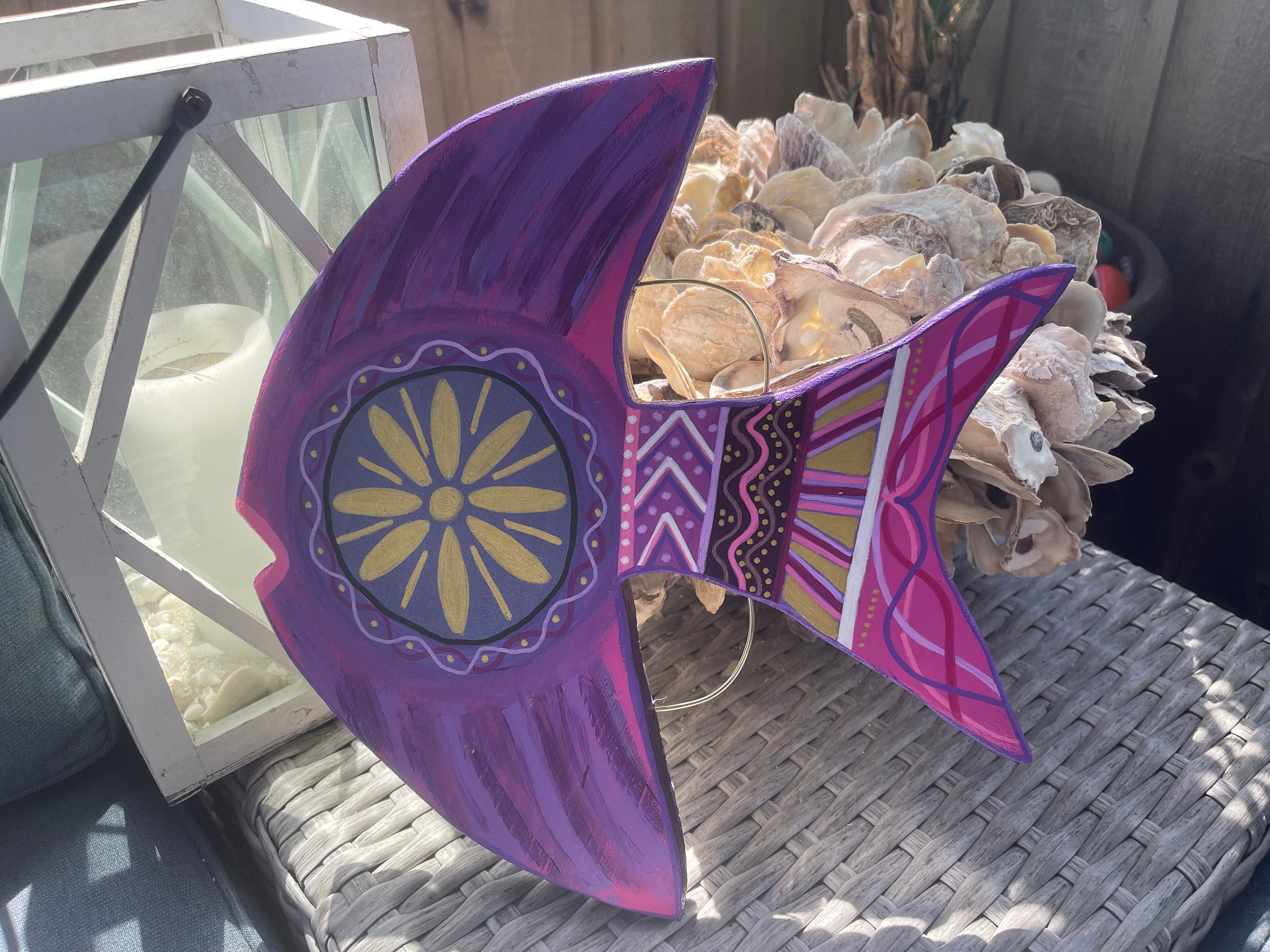 Painted Wooden Fish Painted Fish Fish Art Beach Decor - Etsy