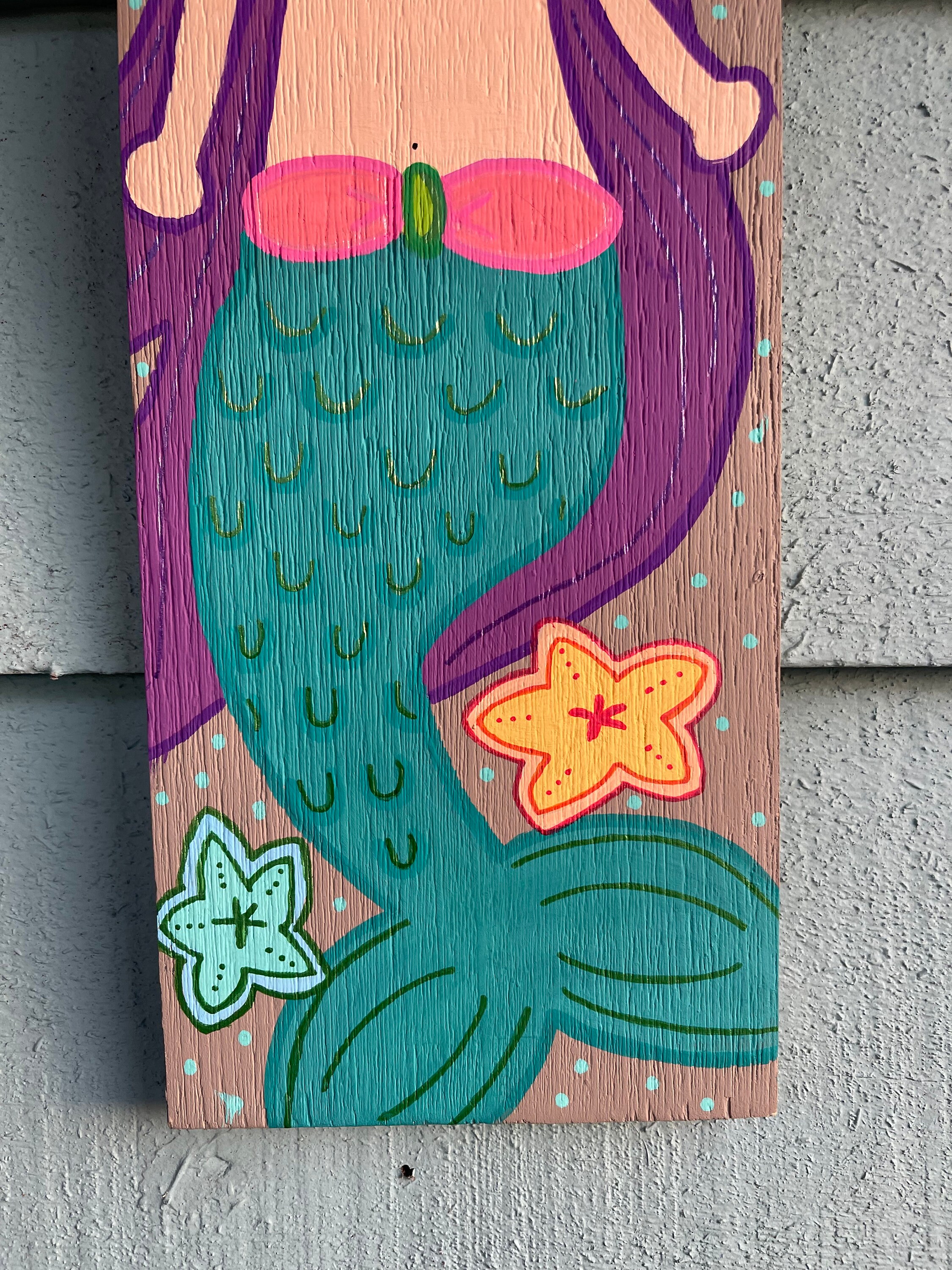 Painted Plank Mermazing Repurposed Wood Wall Hanging - Etsy
