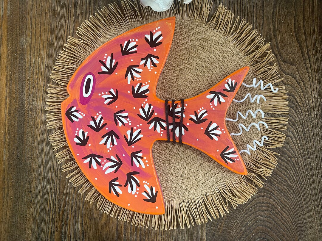 Painted Wooden Fish, Painted Fish, Fish Art, Beach Decor, Coastal Decor ...