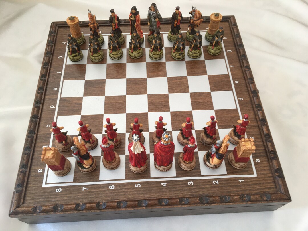 13 Inch Super Chess Set With Storage, Unique, 100 % Hand-carved Beech ...