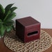 Black Cube Tissue Box W/ Excellent Stitching for Home, Elegant Faux ...